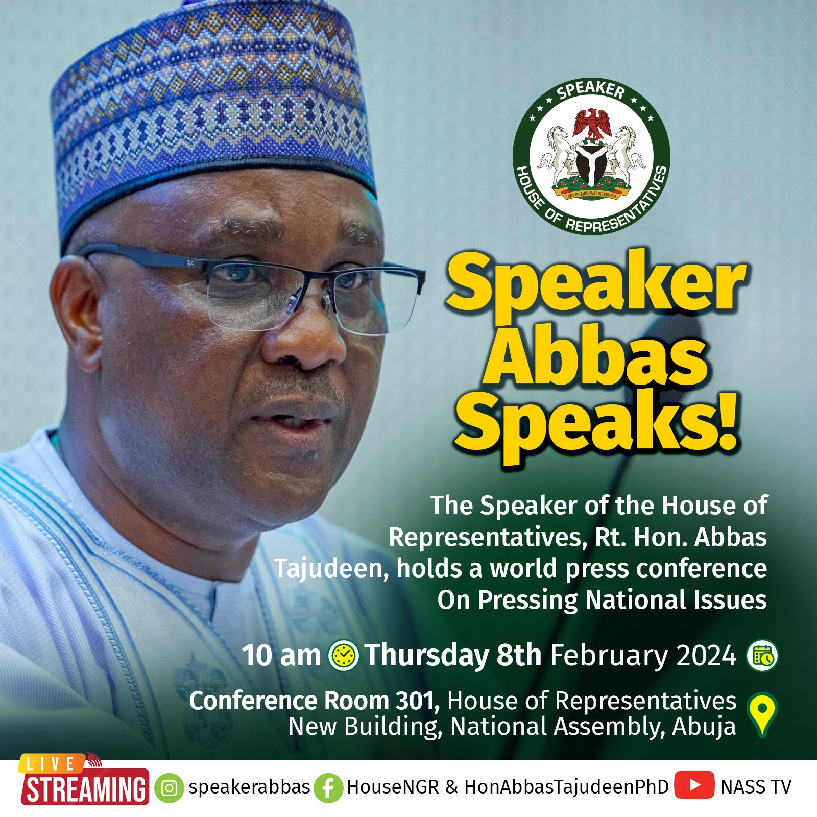 Press Statement from the Office of the Speaker, House of ...
