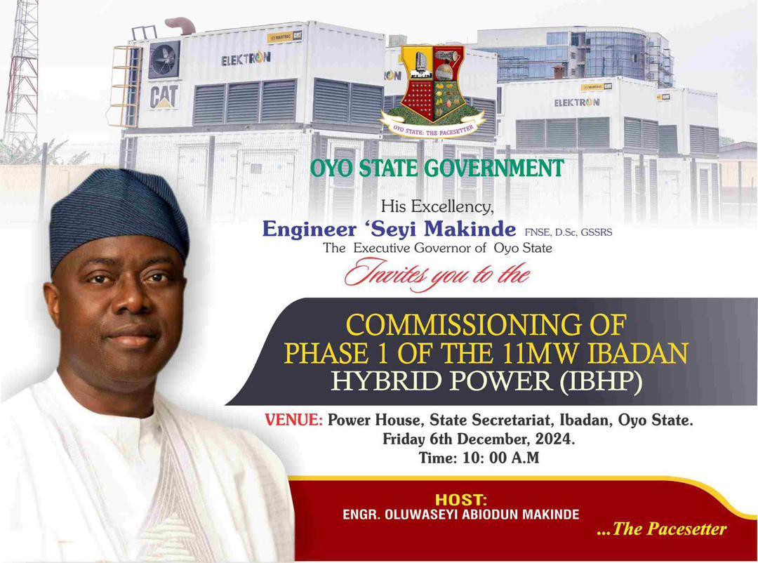 Oyo State Government commissions phase 1 of 11MW Ibadan hybrid power ...